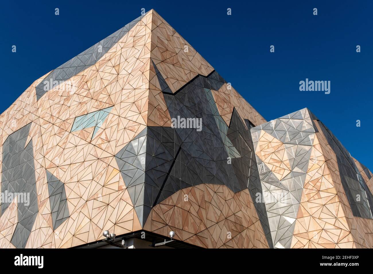 The facade of Federation Square in Melbourne, Victoria, Australia Stock ...
