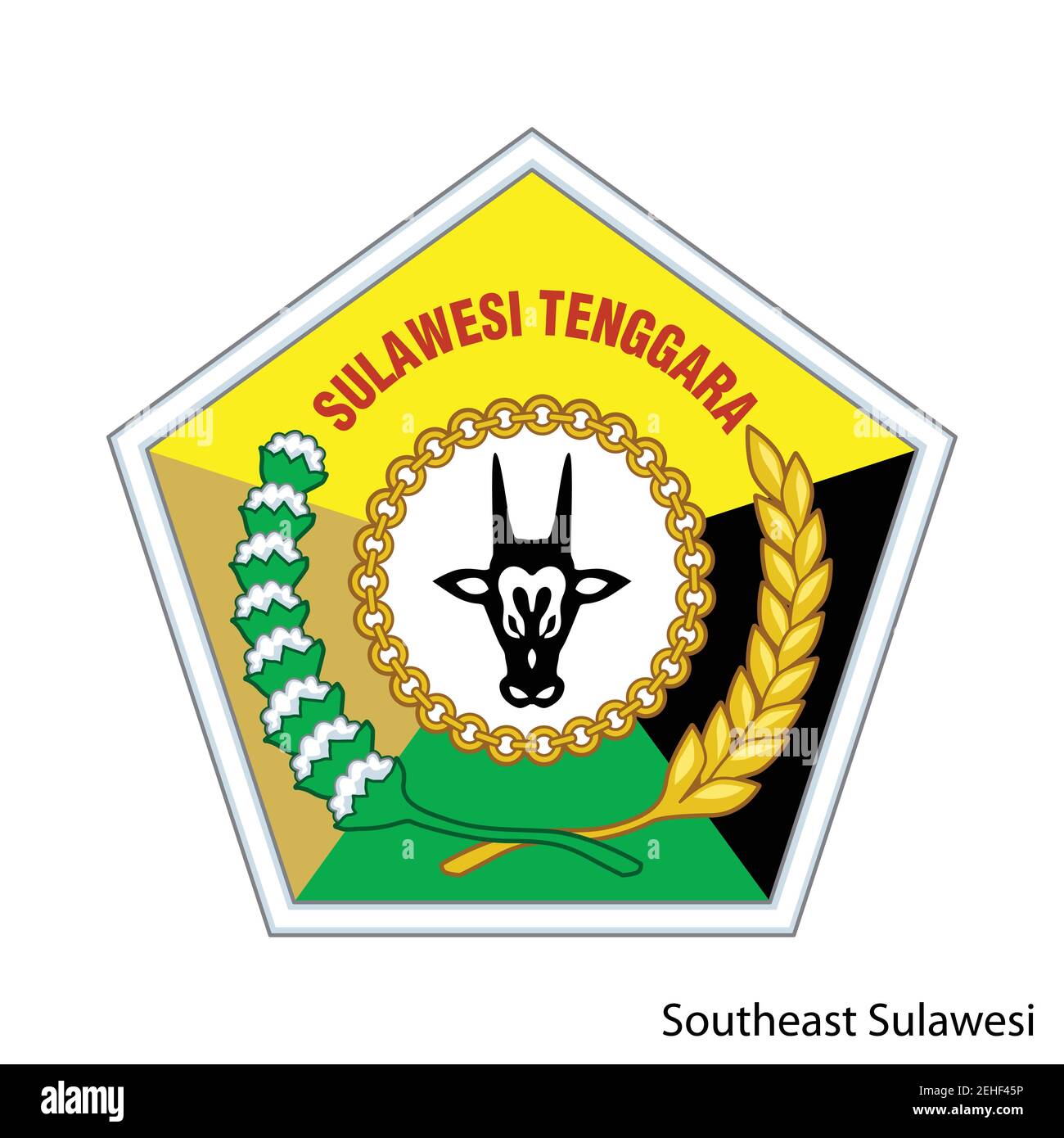 Coat of Arms of Southeast Sulawesi is a Indonesian region. Vector ...