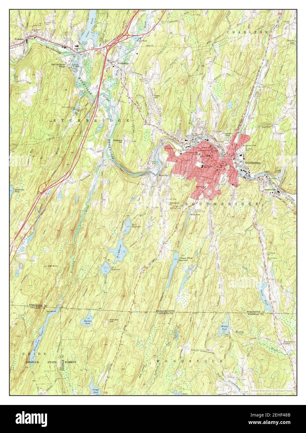 Southbridge, Massachusetts, map 1967, 1:24000, United States of America ...
