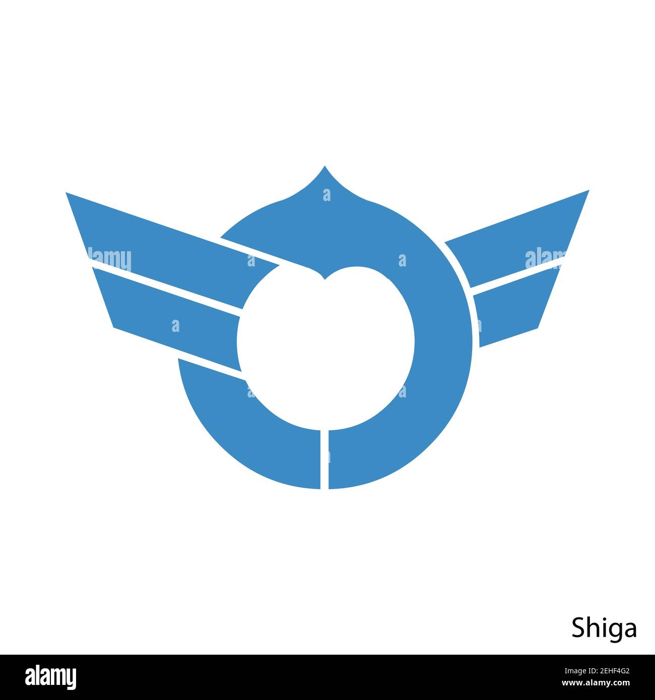 Coat of Arms of Shiga is a Japan prefecture. Vector heraldic emblem ...