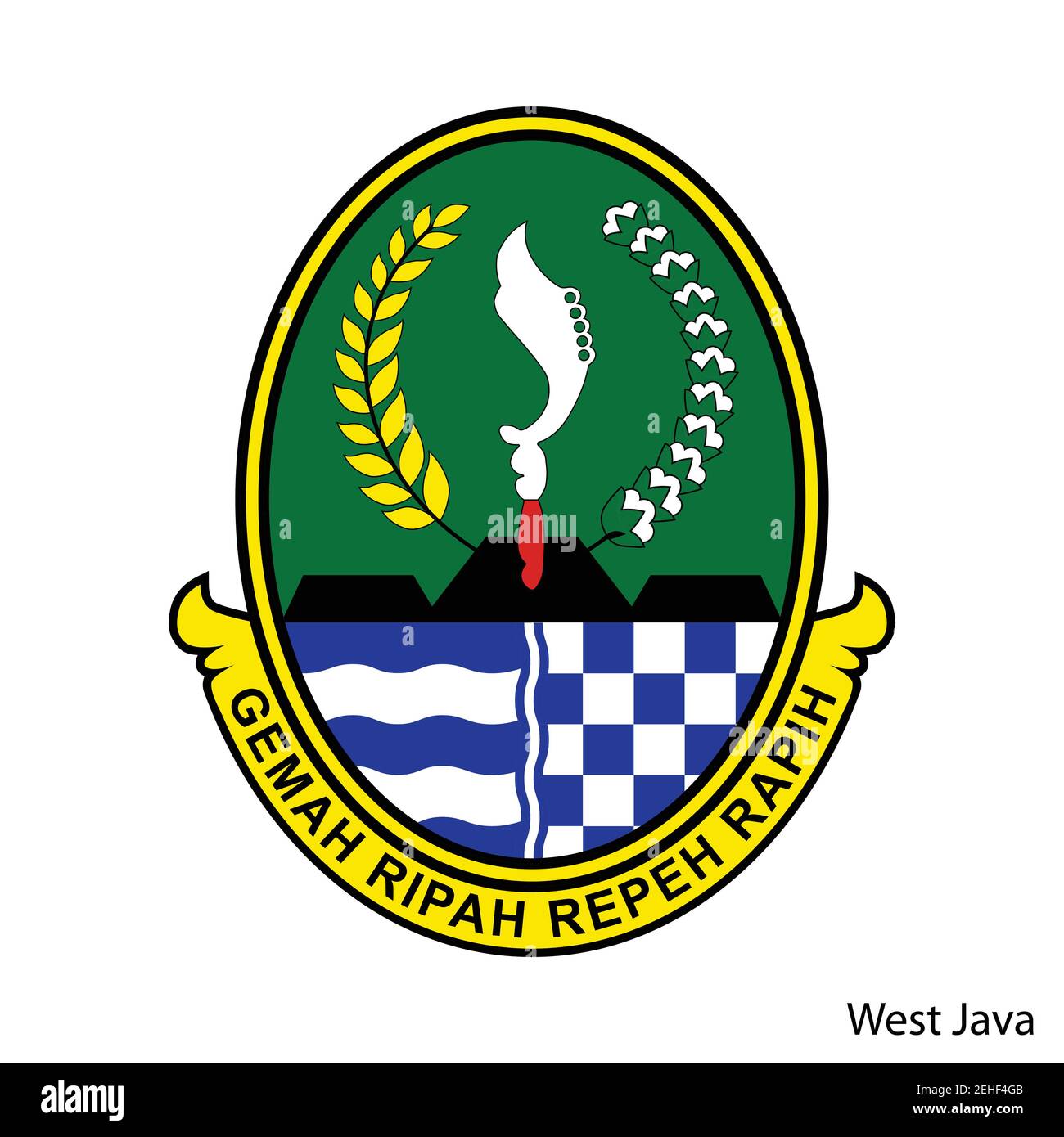 Coat of Arms of West Java is a Indonesian region. Vector heraldic ...