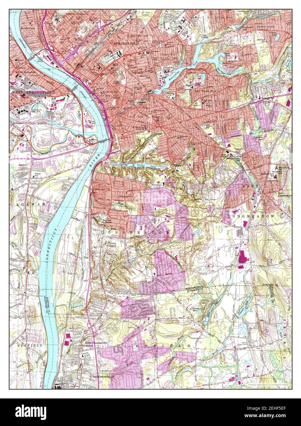 Springfield South, Massachusetts, map 1958, 1:24000, United States of ...