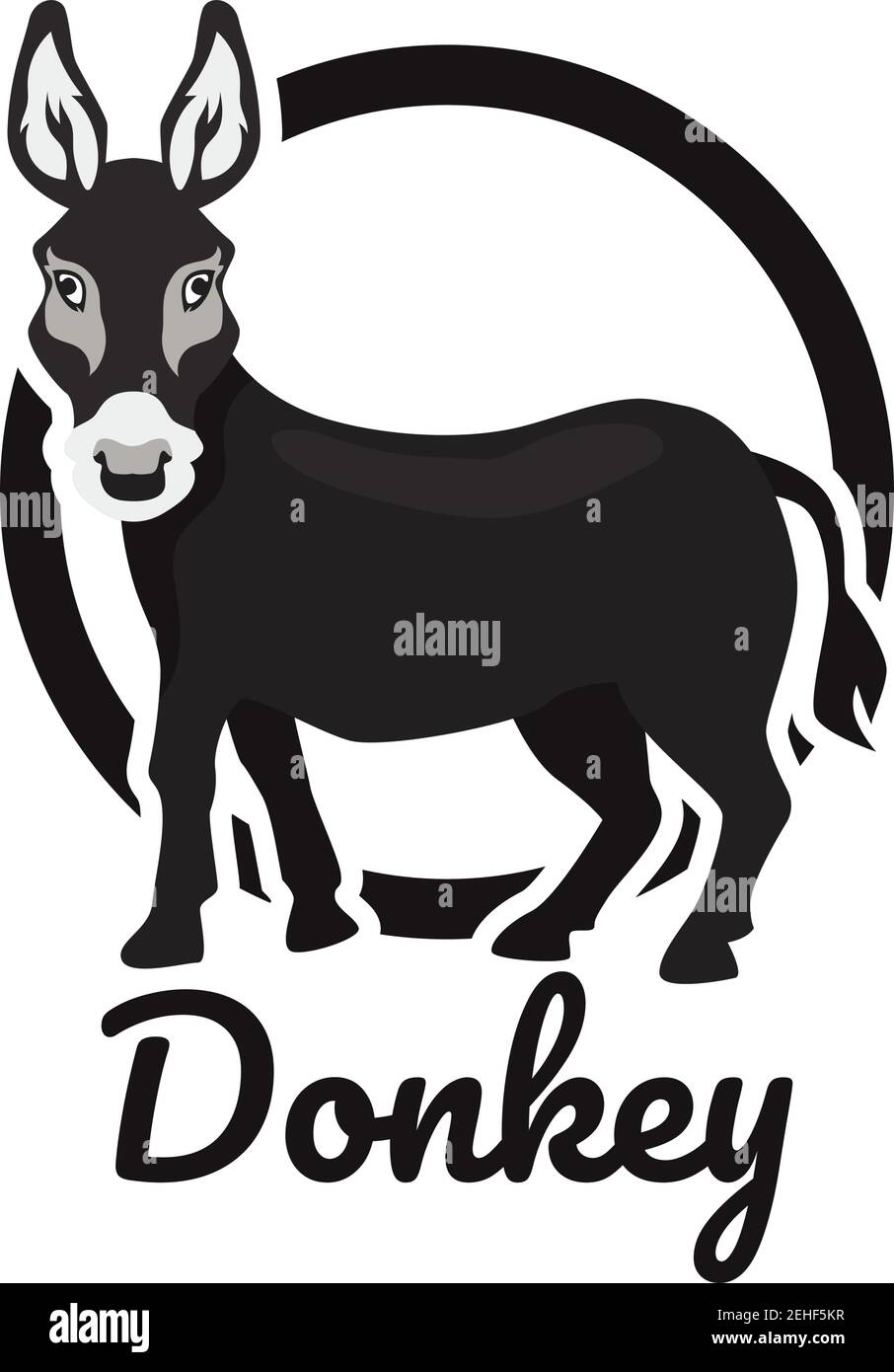 donkey logo isolated on white background. vector illustration Stock ...