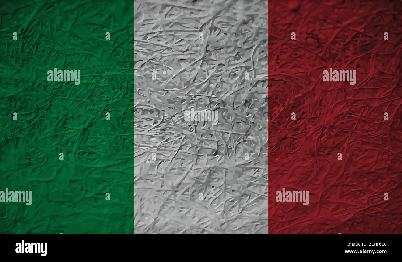 Italy flag with waving grunge texture. Vector background Stock Vector ...