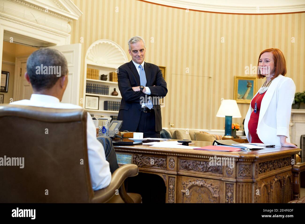President Barack Obama meets with Chief of Staff Denis McDonough and ...