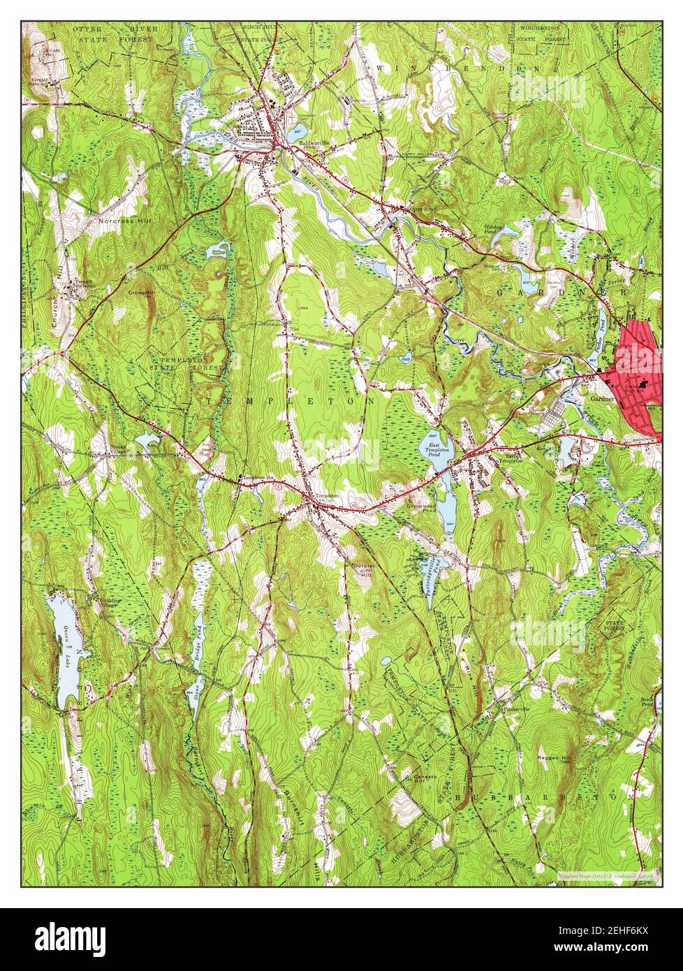 Templeton, Massachusetts, map 1954, 1:24000, United States of America ...