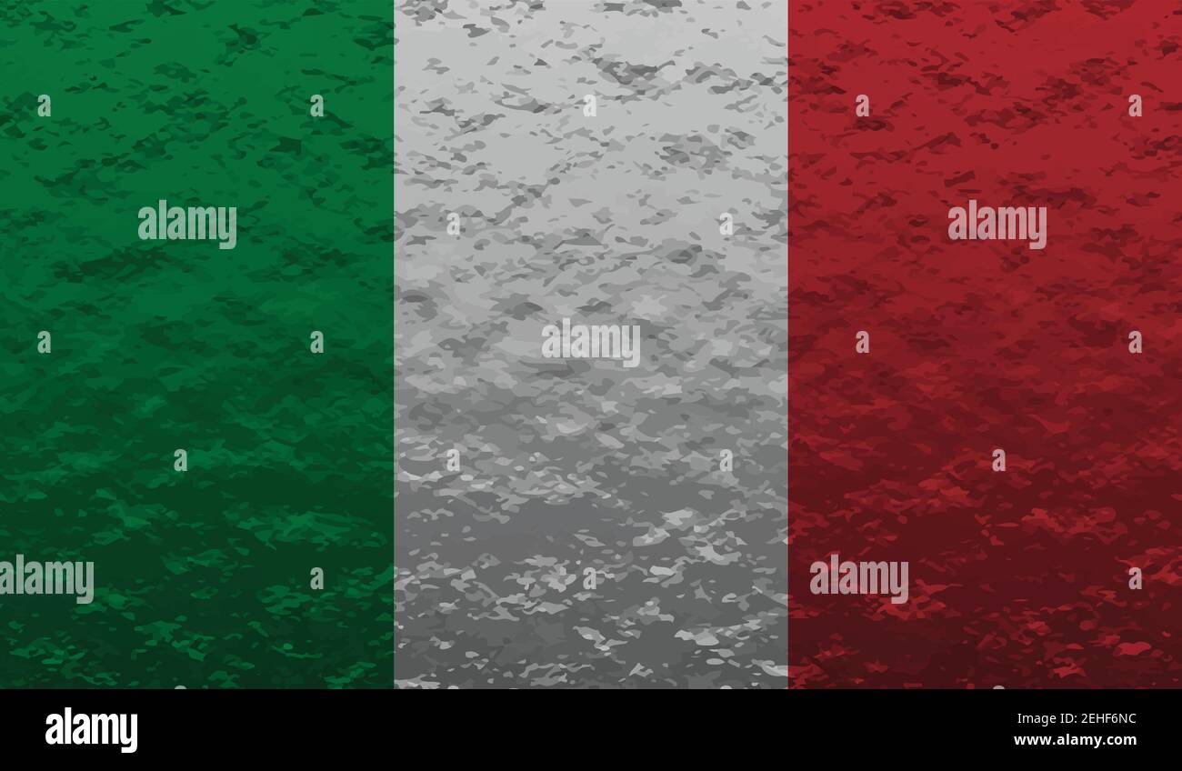 Italy flag with waving grunge texture. Vector background Stock Vector ...