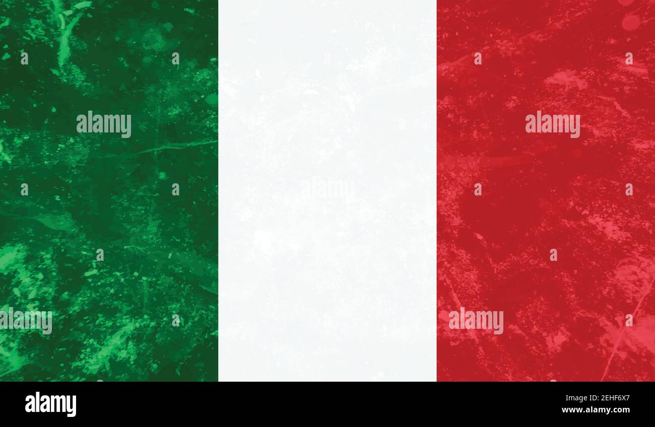 Italy flag with waving grunge texture. Vector background Stock Vector ...
