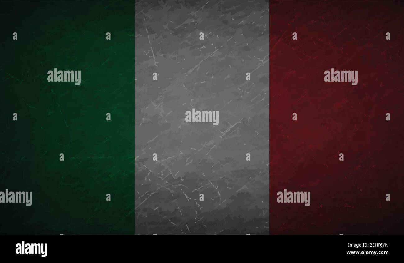 Italy flag with waving grunge texture. Vector background Stock Vector ...