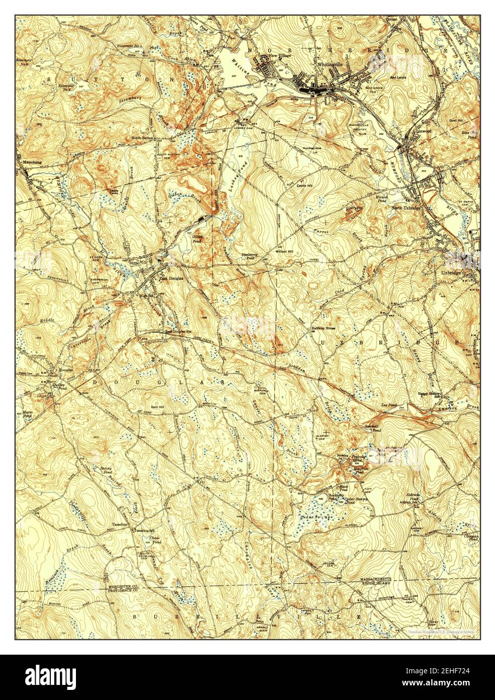 Uxbridge, Massachusetts, map 1944, 1:31680, United States of America by ...