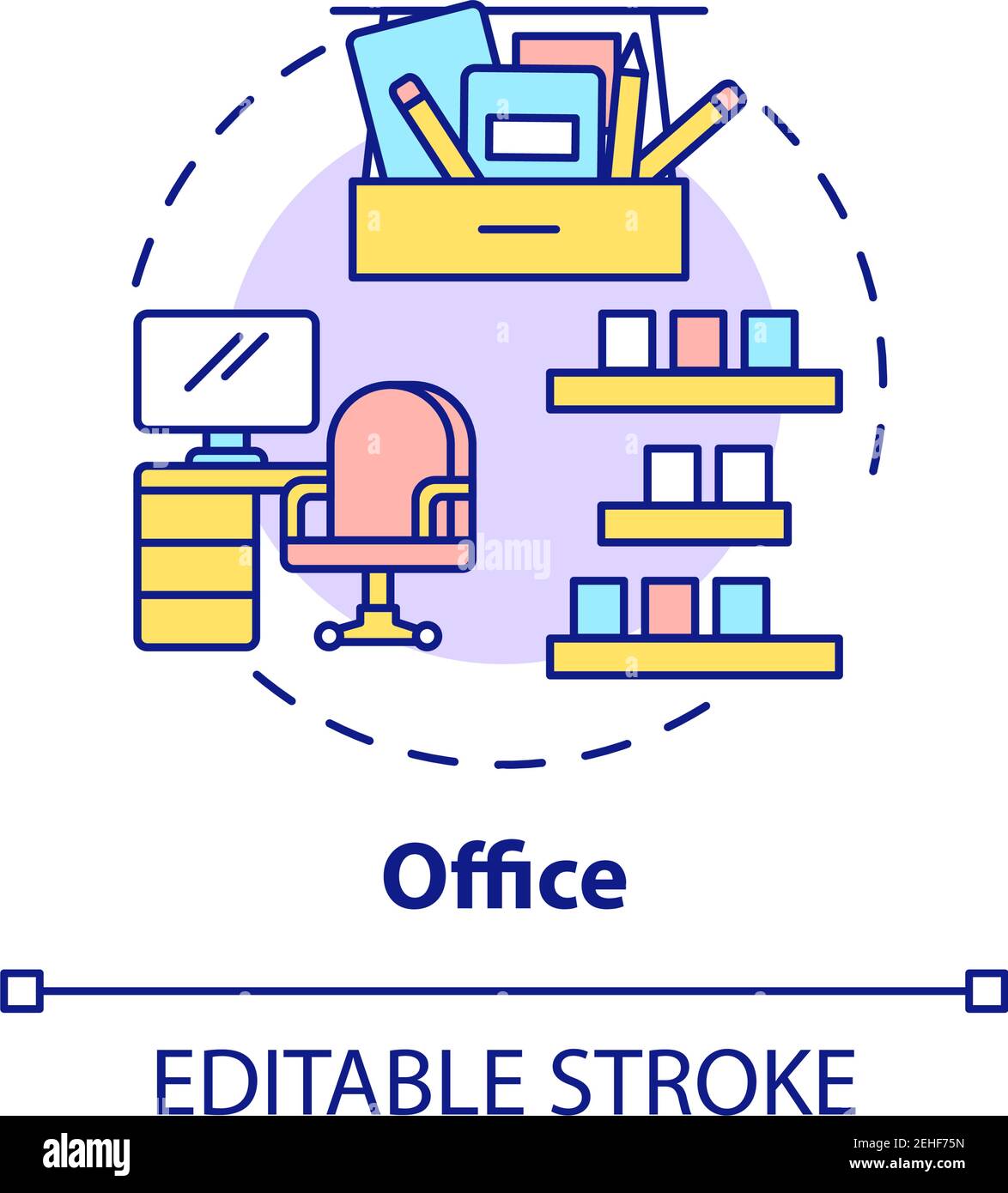 Office concept icon Stock Vector Image & Art - Alamy