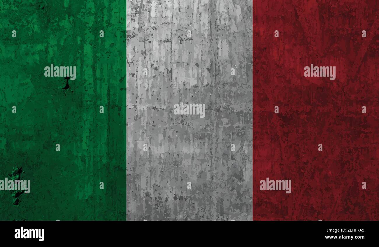 Italy flag with waving grunge texture. Vector background Stock Vector ...