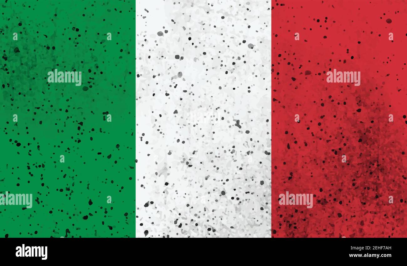 Italy flag with waving grunge texture. Vector background Stock Vector ...