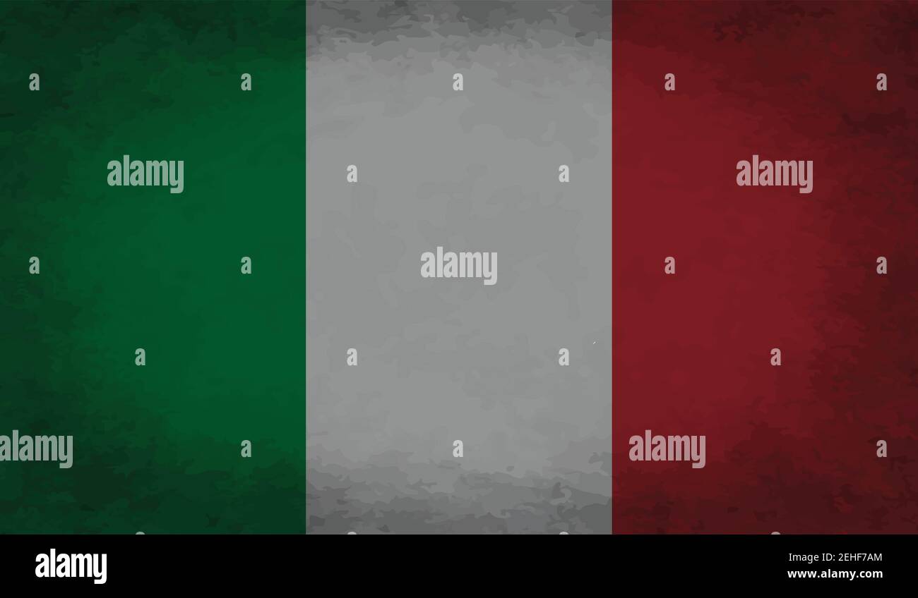 Italy flag with waving grunge texture. Vector background Stock Vector ...