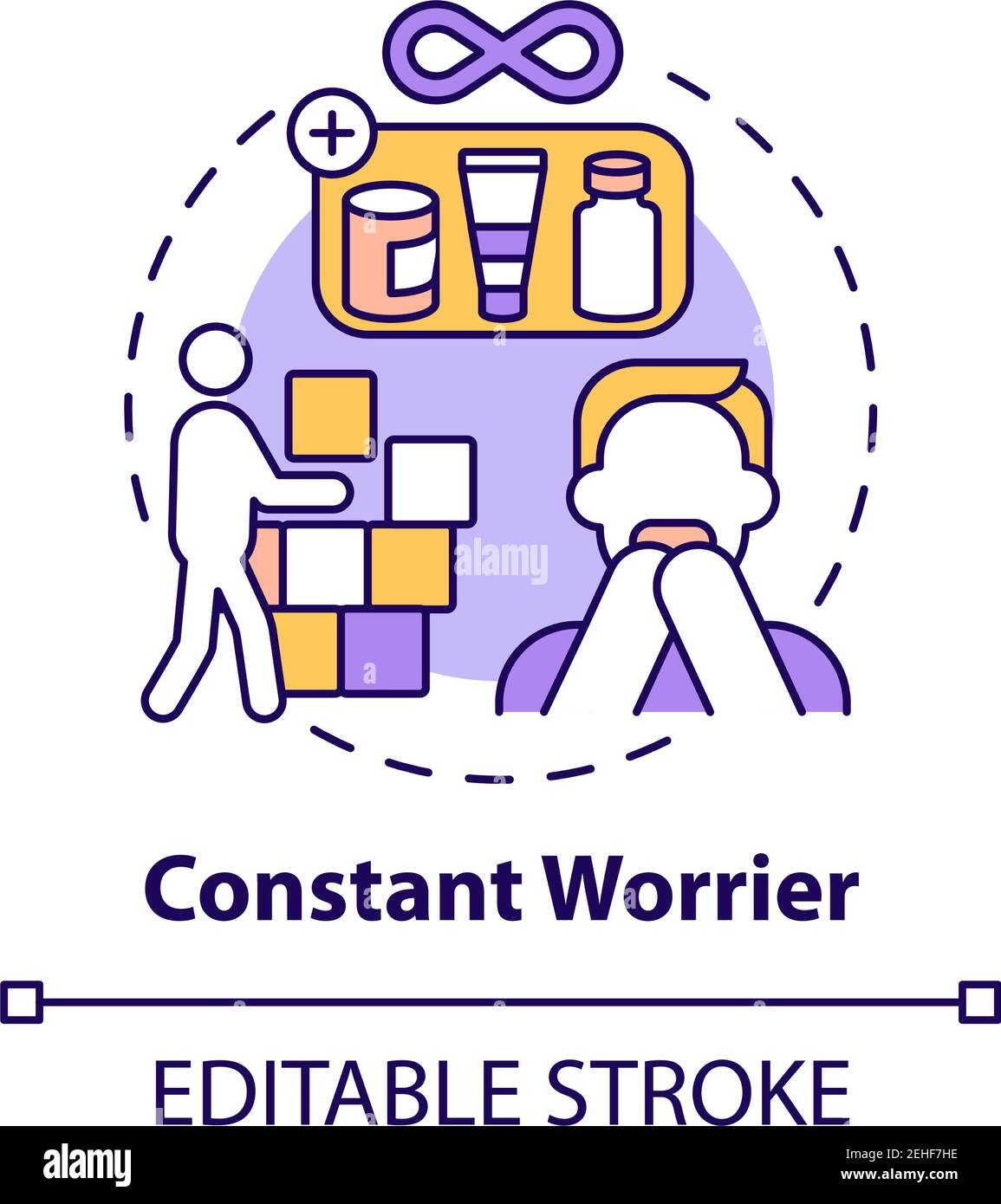 Constant worrier concept icon Stock Vector Image & Art - Alamy