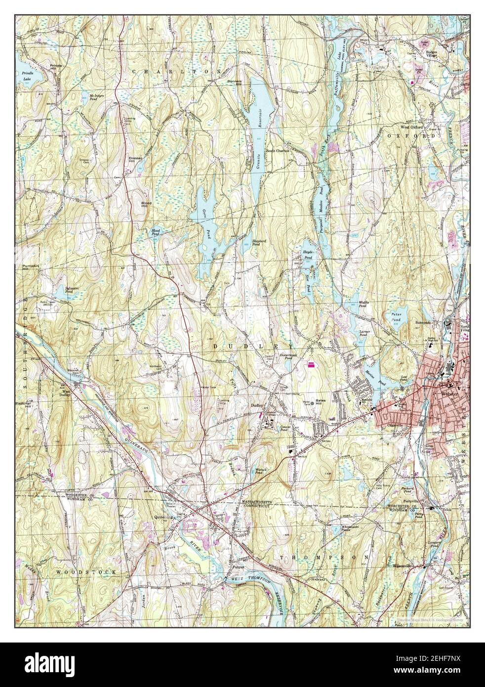 Webster, Massachusetts, map 1969, 1:24000, United States of America by ...