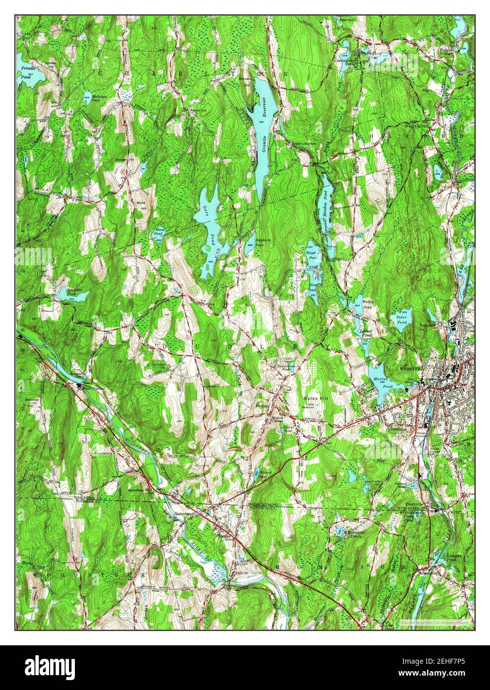 Webster, Massachusetts, map 1953, 1:24000, United States of America by ...