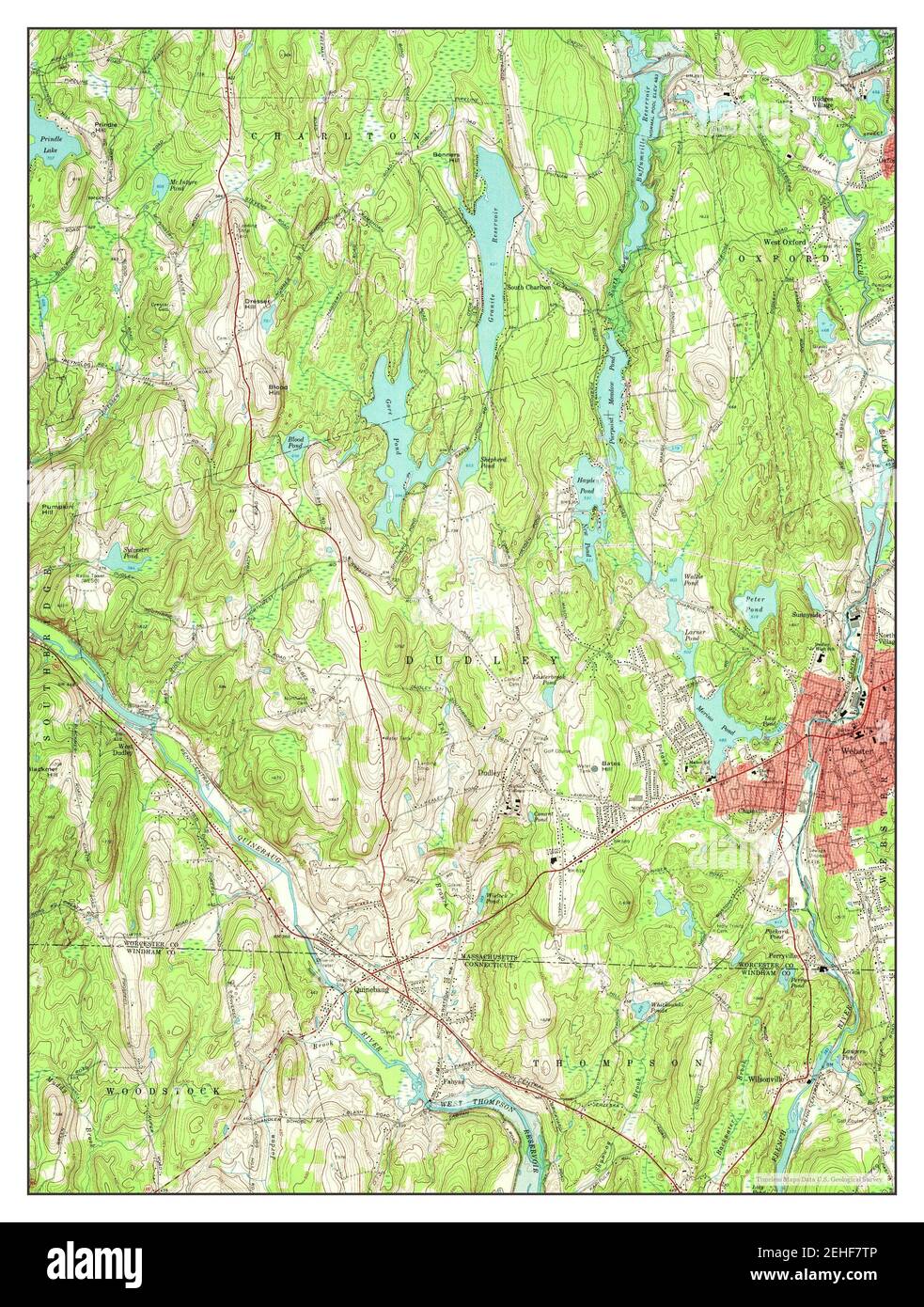 Webster, Massachusetts, map 1969, 1:24000, United States of America by ...