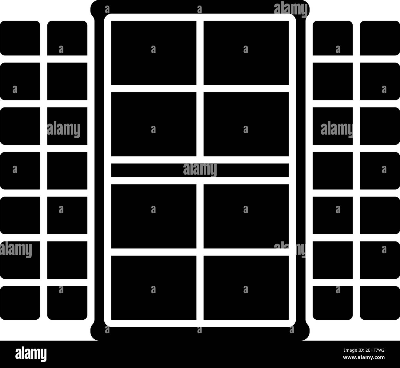Window shutters black glyph icon Stock Vector Image & Art - Alamy