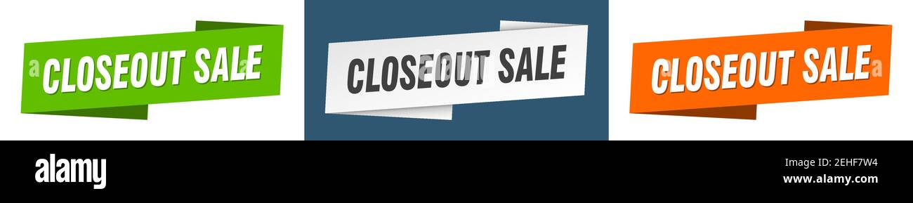 closeout sale ribbon label sign set. closeout sale banner Stock Vector ...