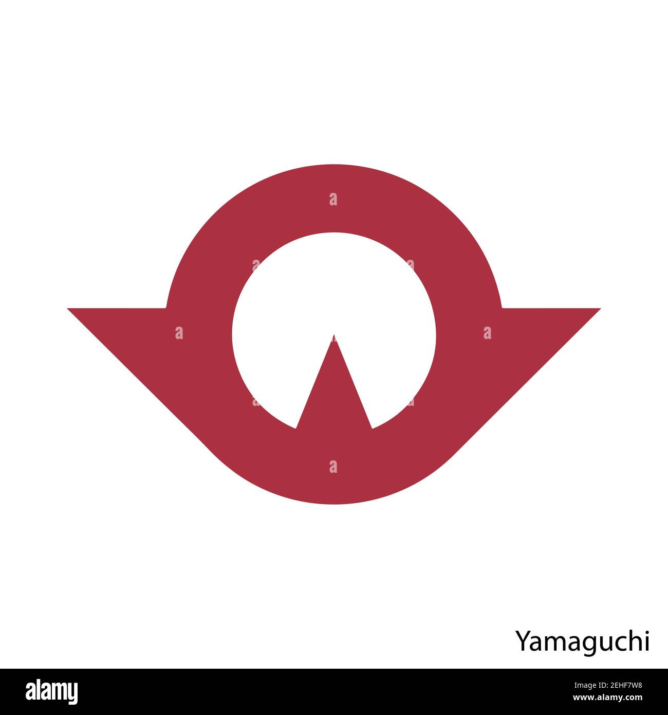 Coat of Arms of Yamaguchi is a Japan prefecture. Vector heraldic emblem ...