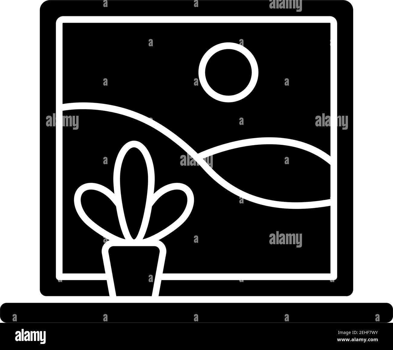 Picture windows black glyph icon Stock Vector Image & Art - Alamy