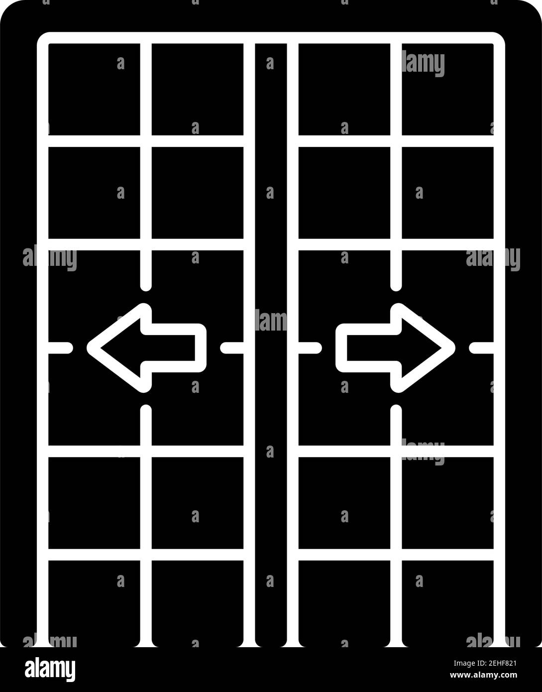 Patio doors black glyph icon Stock Vector Image & Art - Alamy