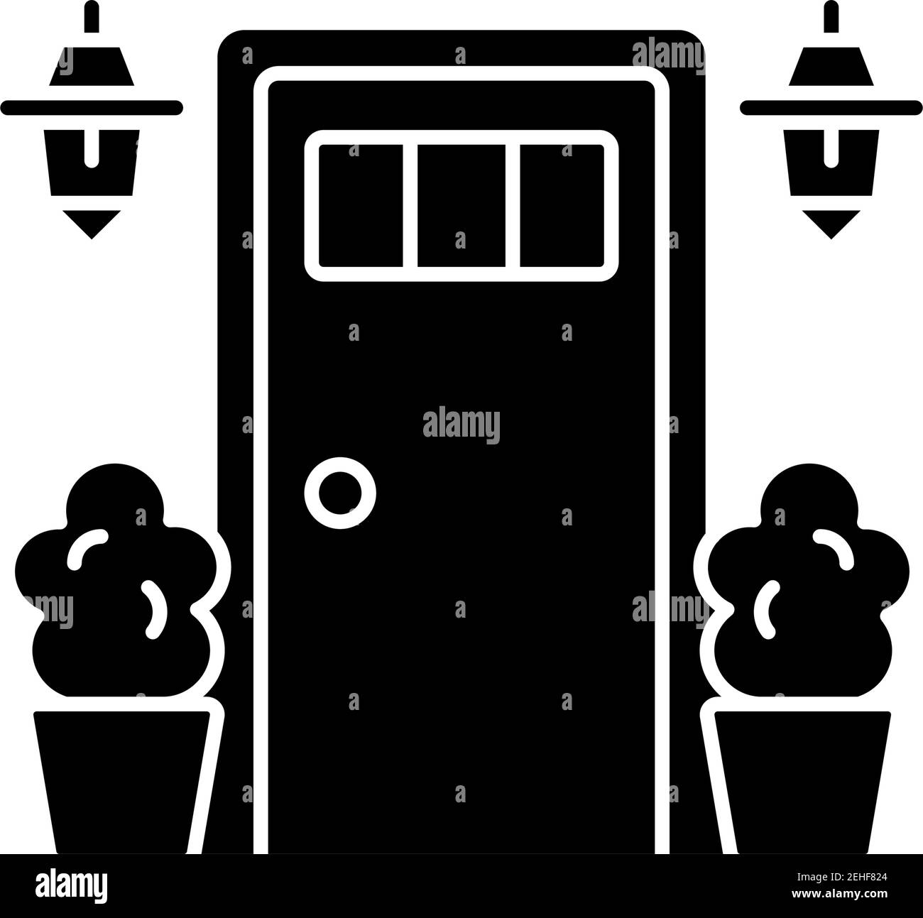 Entry doors black glyph icon Stock Vector Image & Art - Alamy