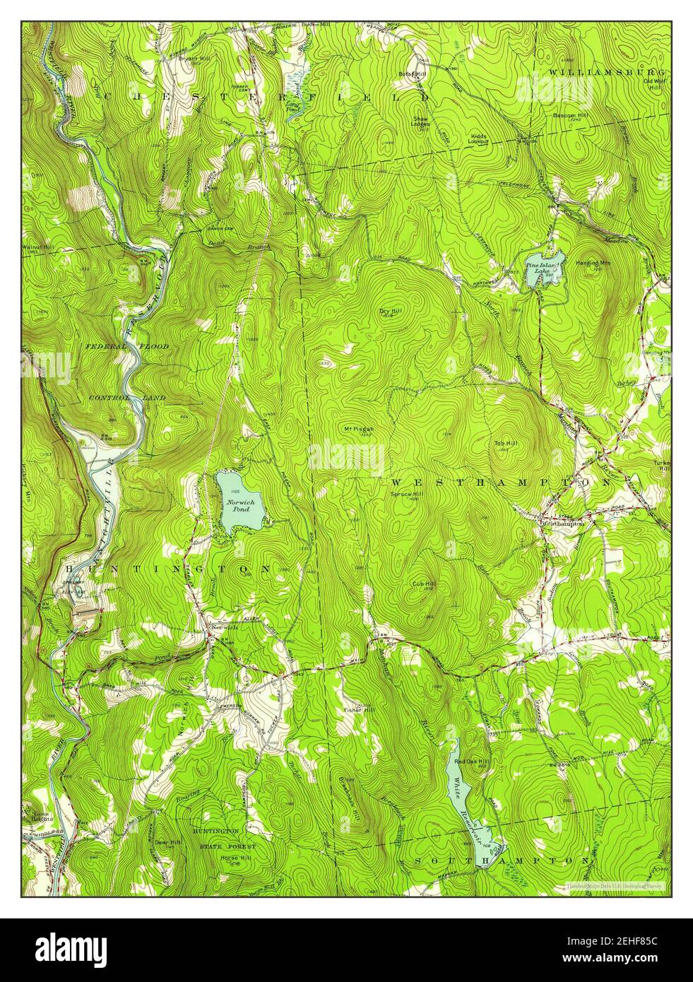 Westhampton, Massachusetts, map 1955, 1:24000, United States of America ...