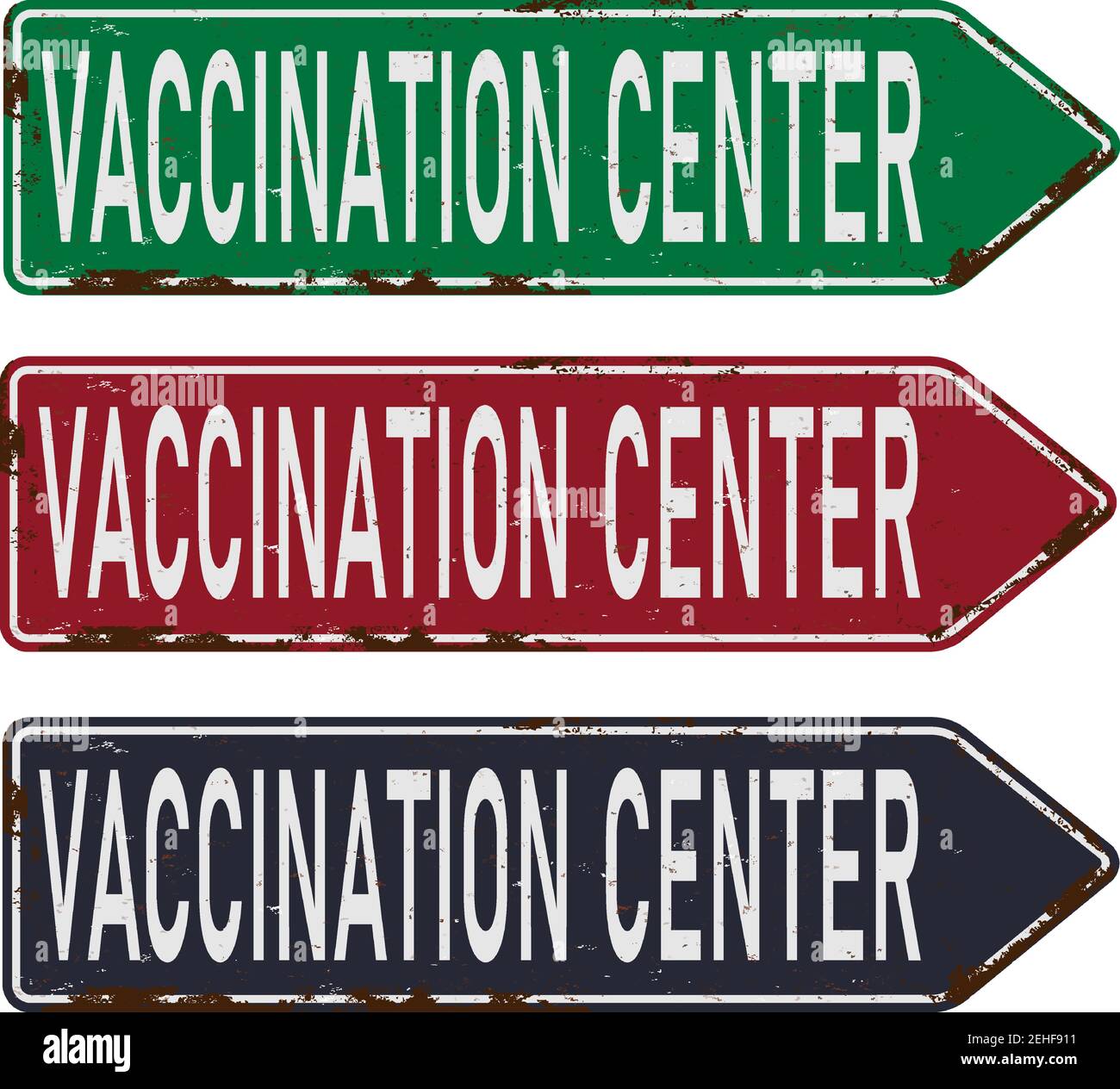 Vaccination Center road sign arrow Sign for Hospitals and Medical ...