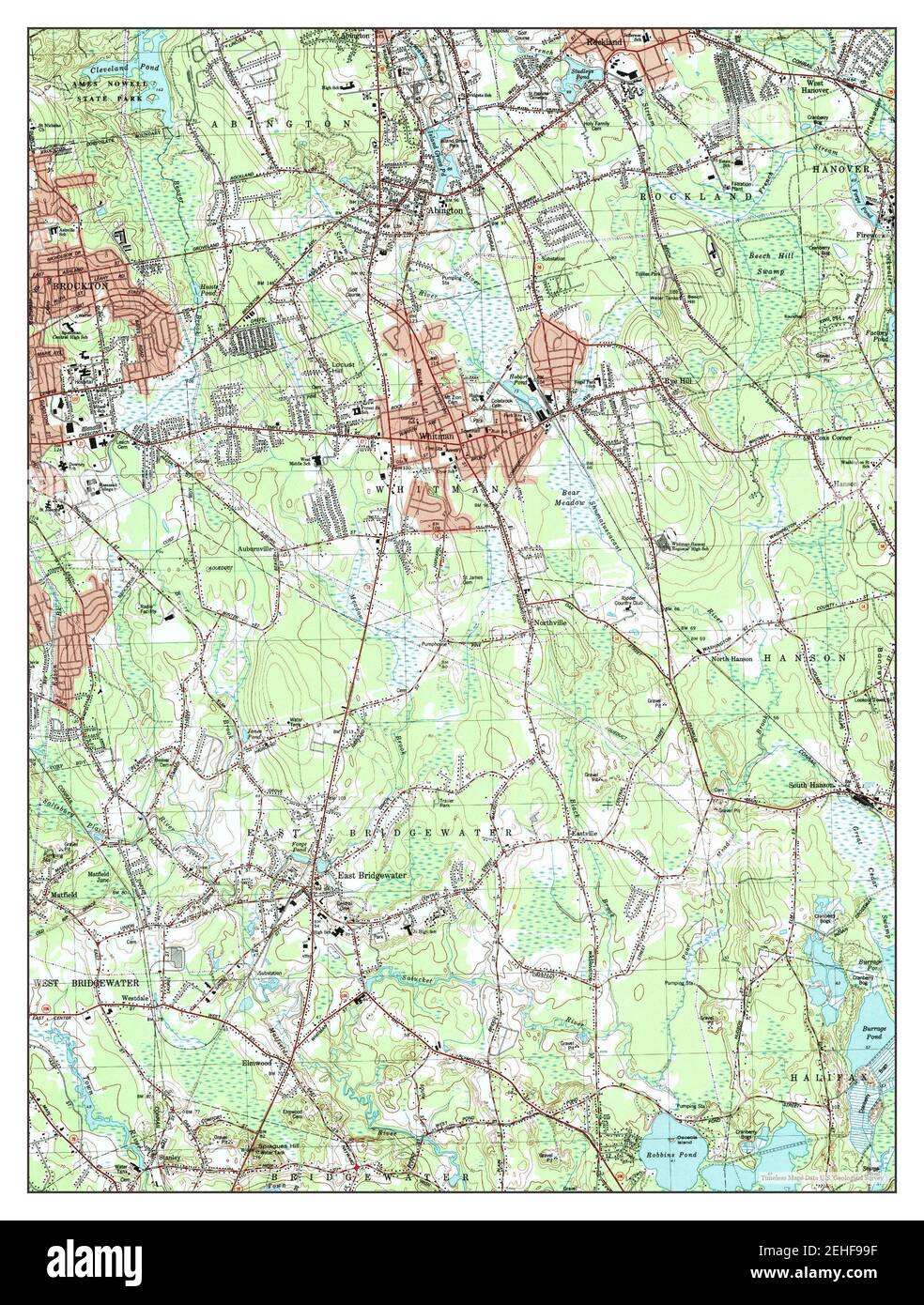 Whitman, Massachusetts, map 1977, 1:25000, United States of America by ...