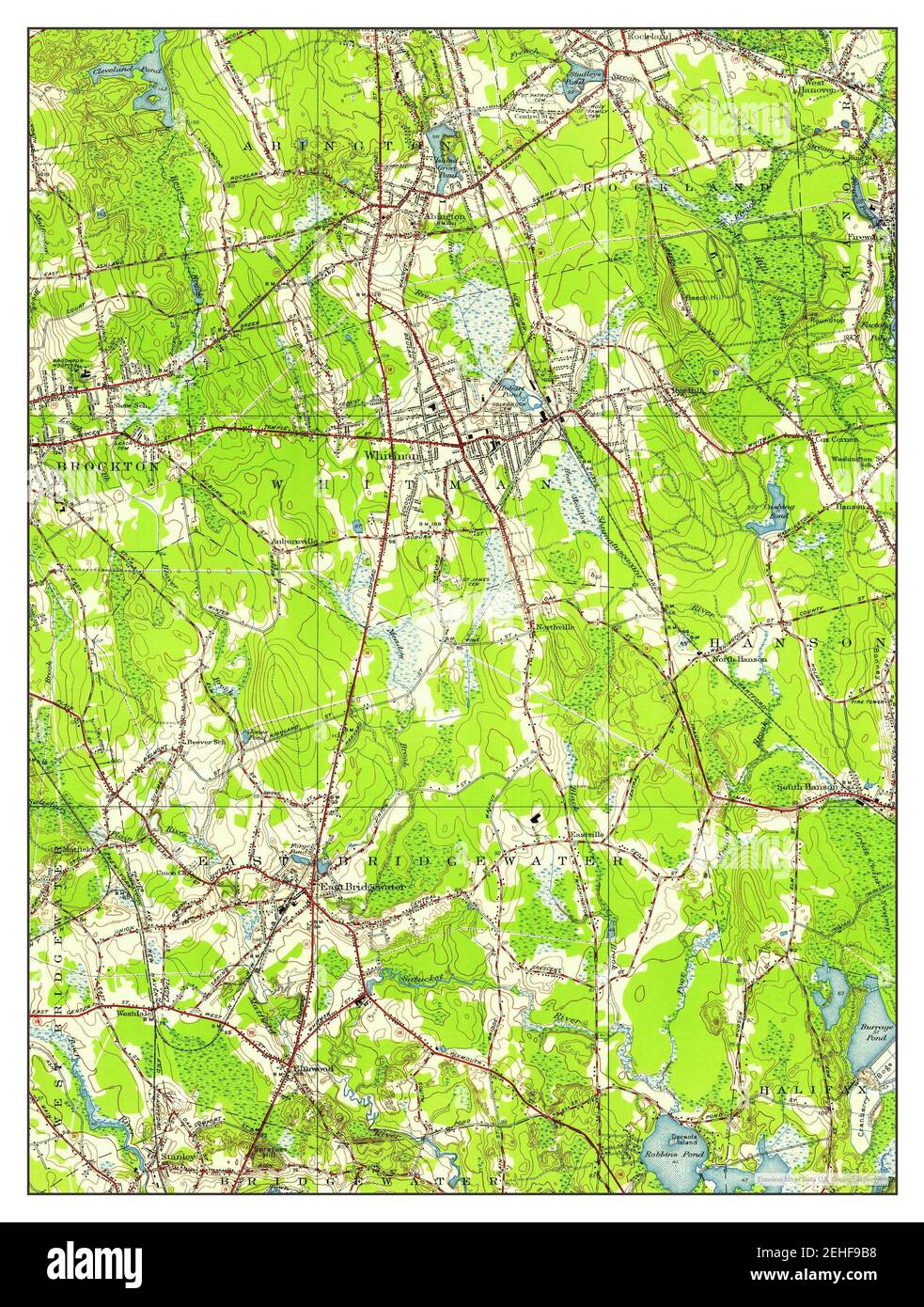 Whitman, Massachusetts, map 1948, 1:24000, United States of America by ...
