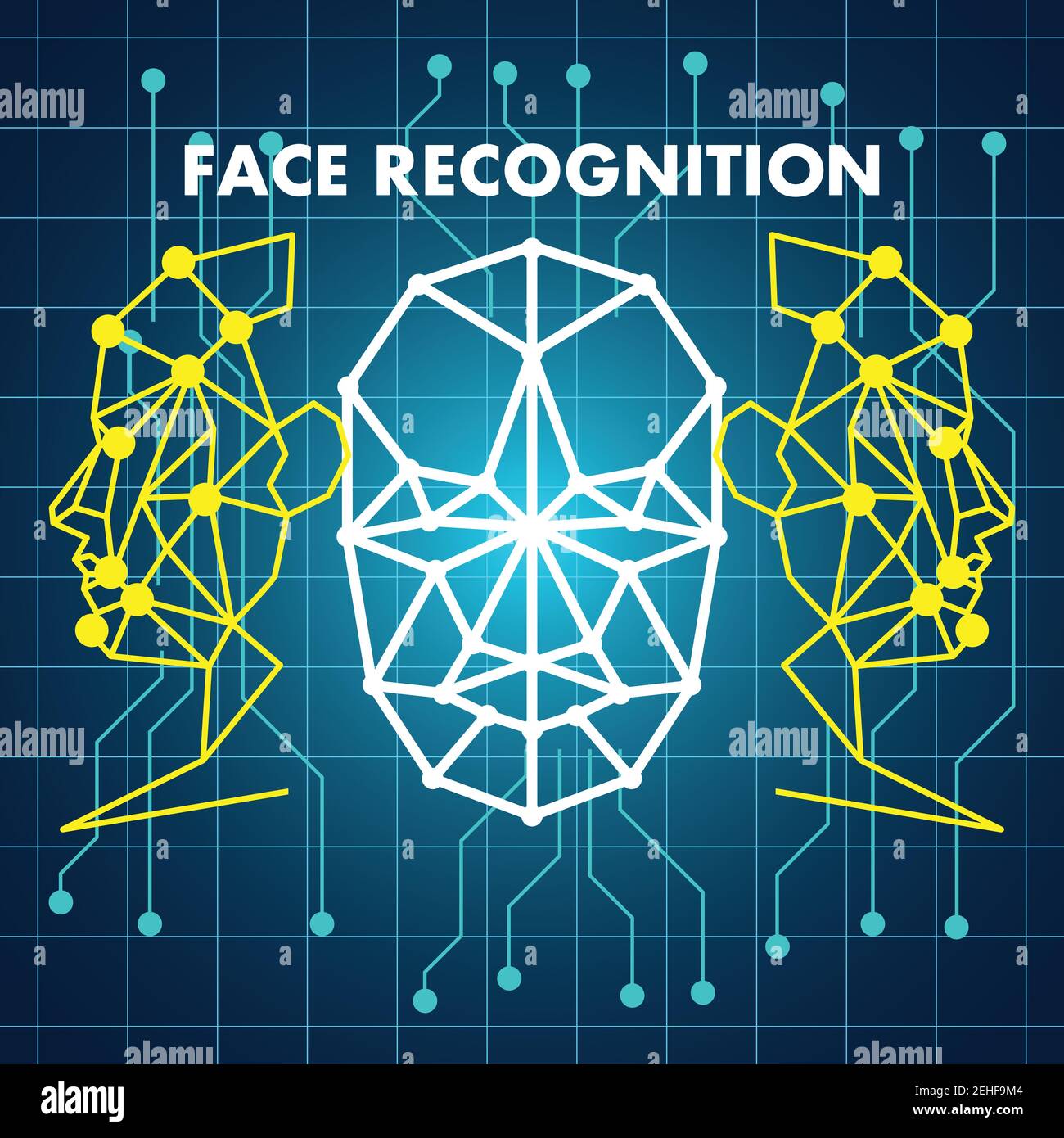 human face recognition scanning system. vector illustration Stock ...