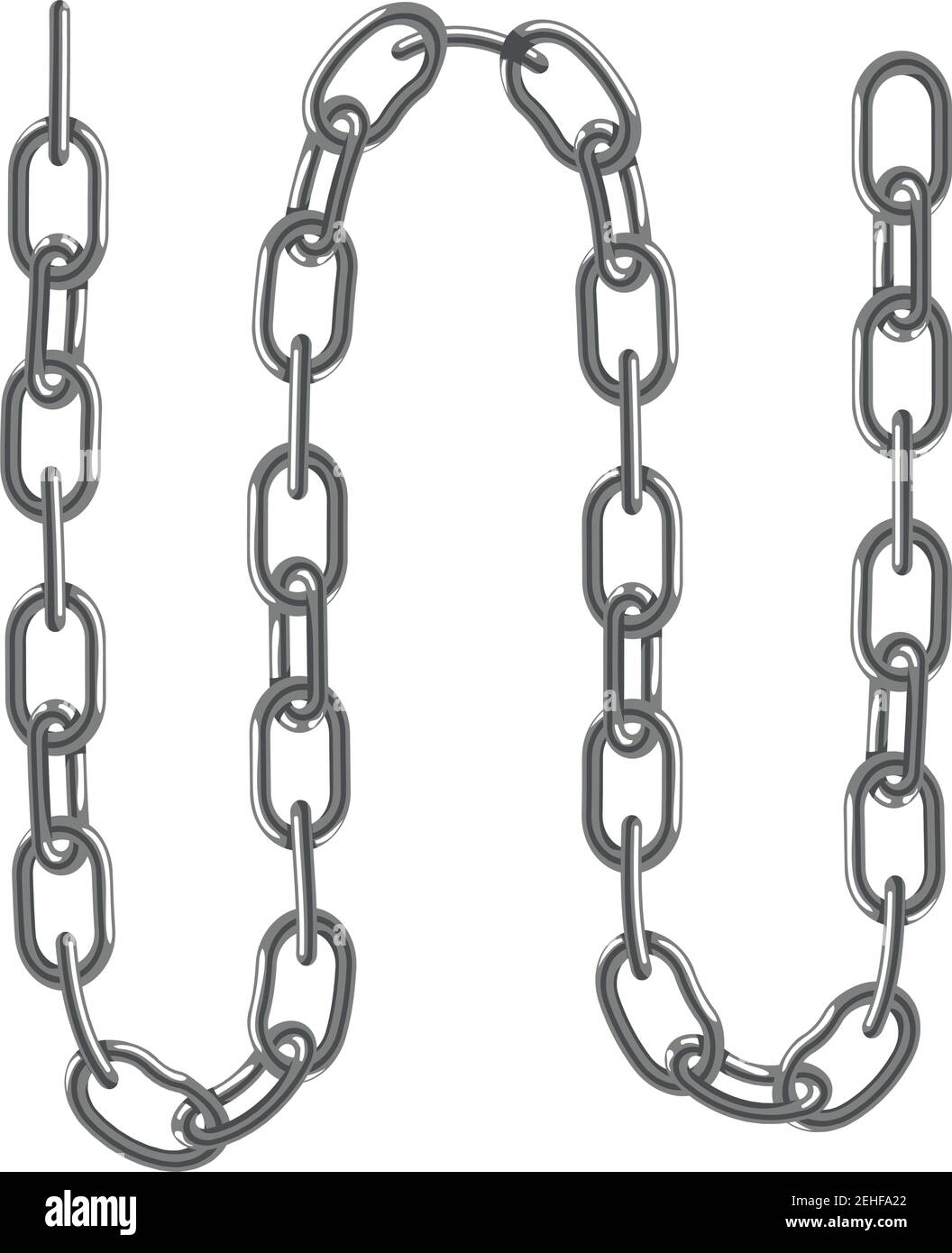 silver chains bracelet isolated on white background. vector ...