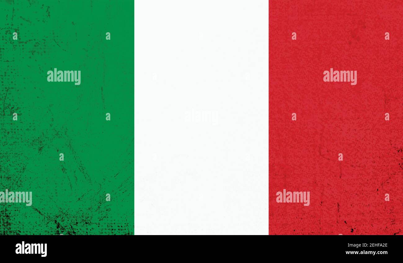 Italy flag with waving grunge texture. Vector background Stock Vector ...