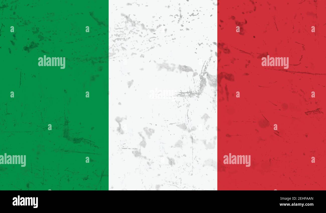 Italy flag with waving grunge texture. Vector background Stock Vector ...