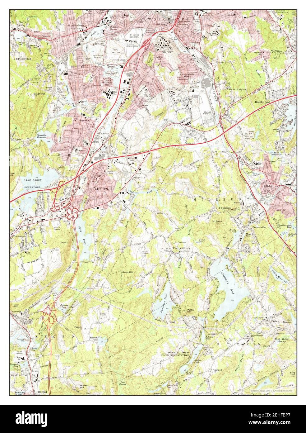 Worcester South, Massachusetts, map 1973, 1:24000, United States of ...