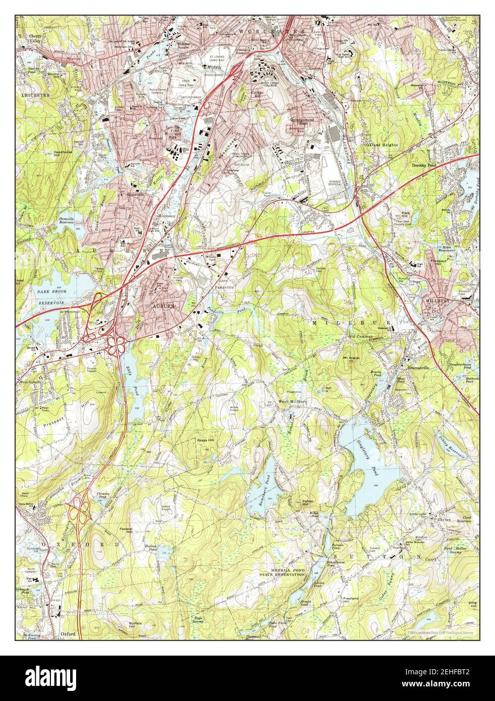 Map of worcester Cut Out Stock Images & Pictures - Alamy