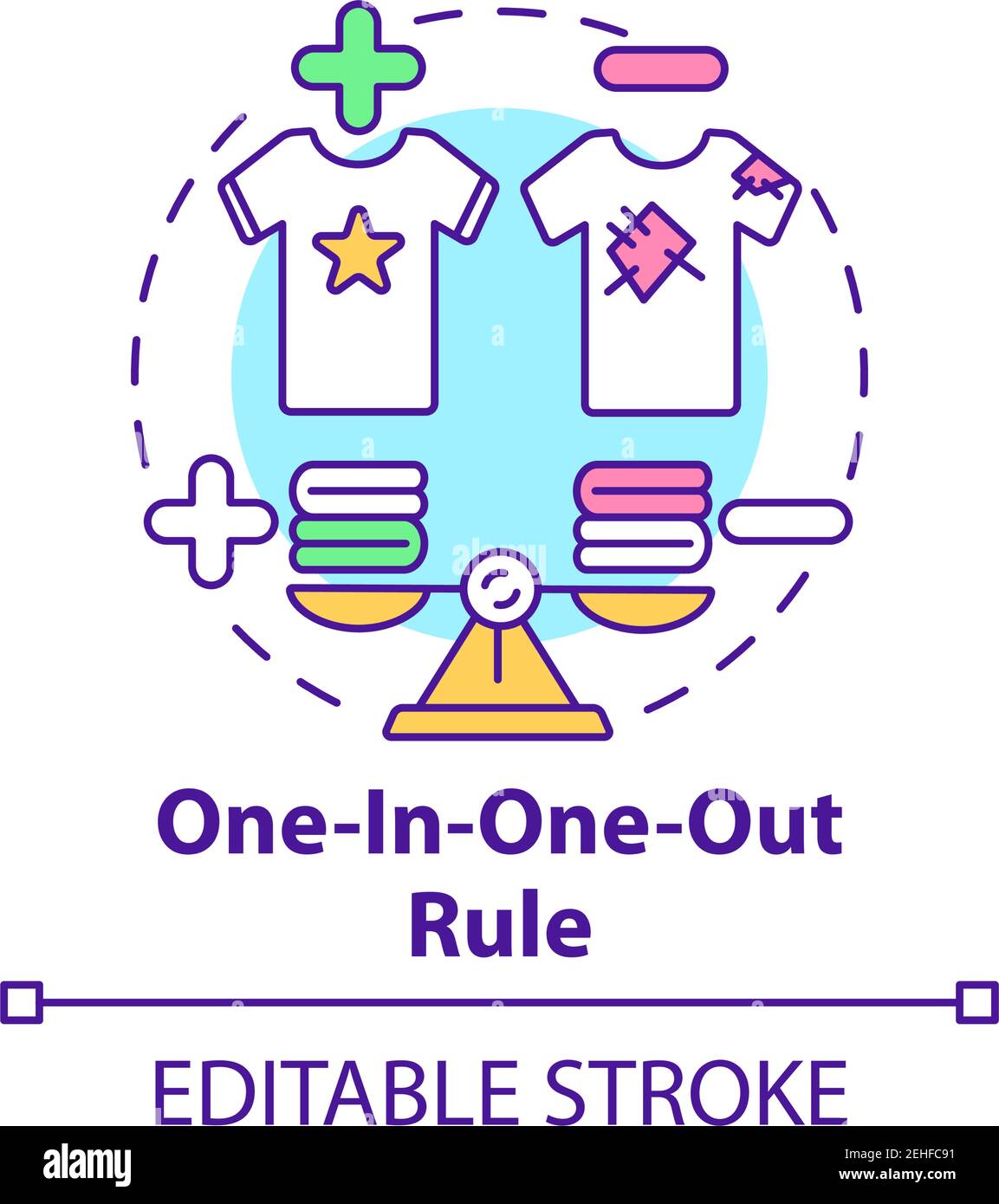 One-in-one-out rule concept icon Stock Vector Image & Art - Alamy