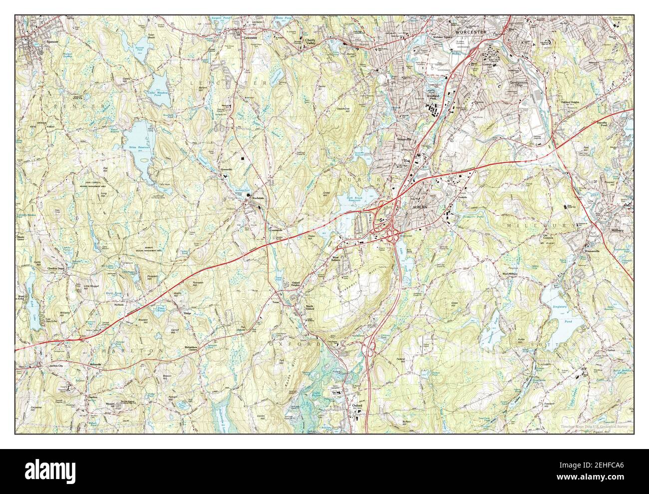 Worcester South, Massachusetts, map 1983, 1:25000, United States of ...