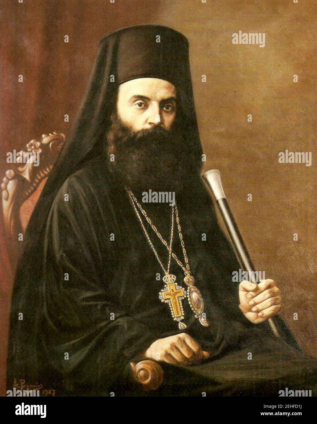 Painting of bishop Athenagoras by Andreas Vranas in 1927 Stock Photo ...