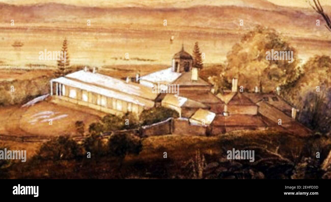 Painting Lake Innes House 1839 Stock Photo - Alamy