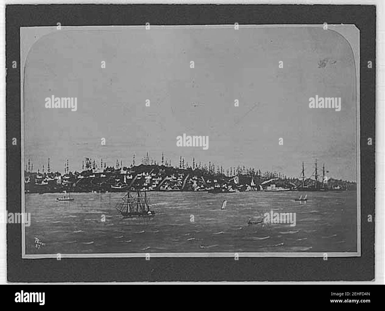 Painting of early Seattle by artist William Fife (PEISER 93 Stock Photo ...