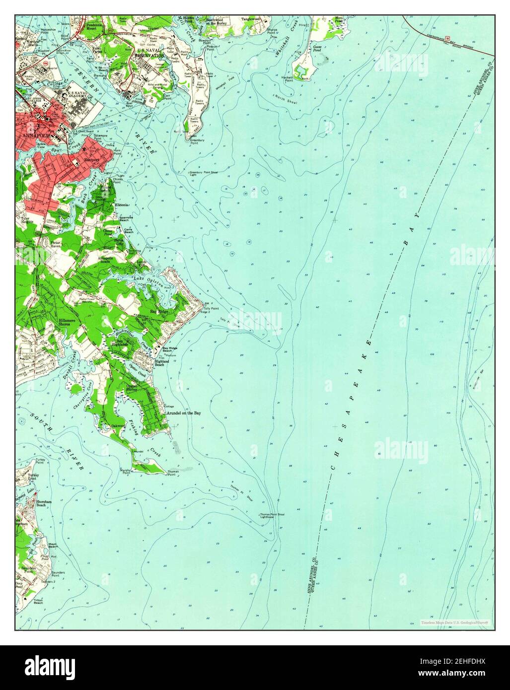 Annapolis, Maryland, map 1957, 1:24000, United States of America by ...