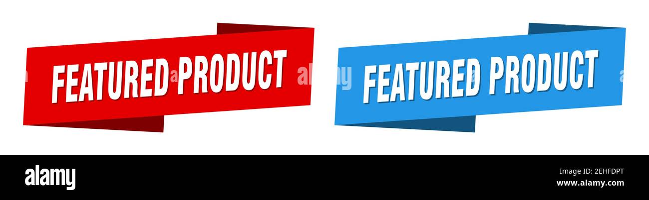 featured product ribbon label sign set. featured product banner Stock ...