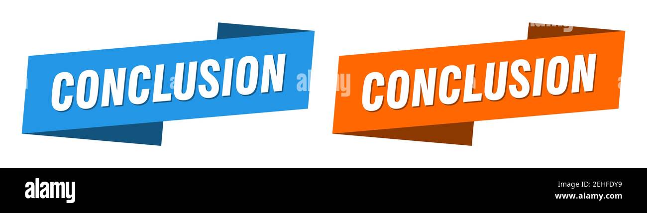 conclusion ribbon label sign set. conclusion banner Stock Vector Image ...