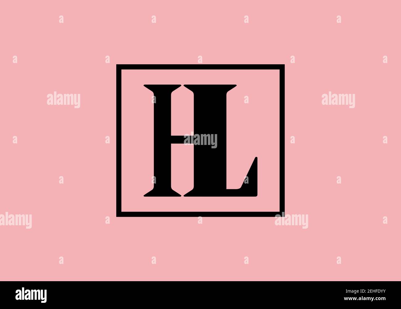 Pink black HL initial letter in square design Stock Vector Image & Art ...