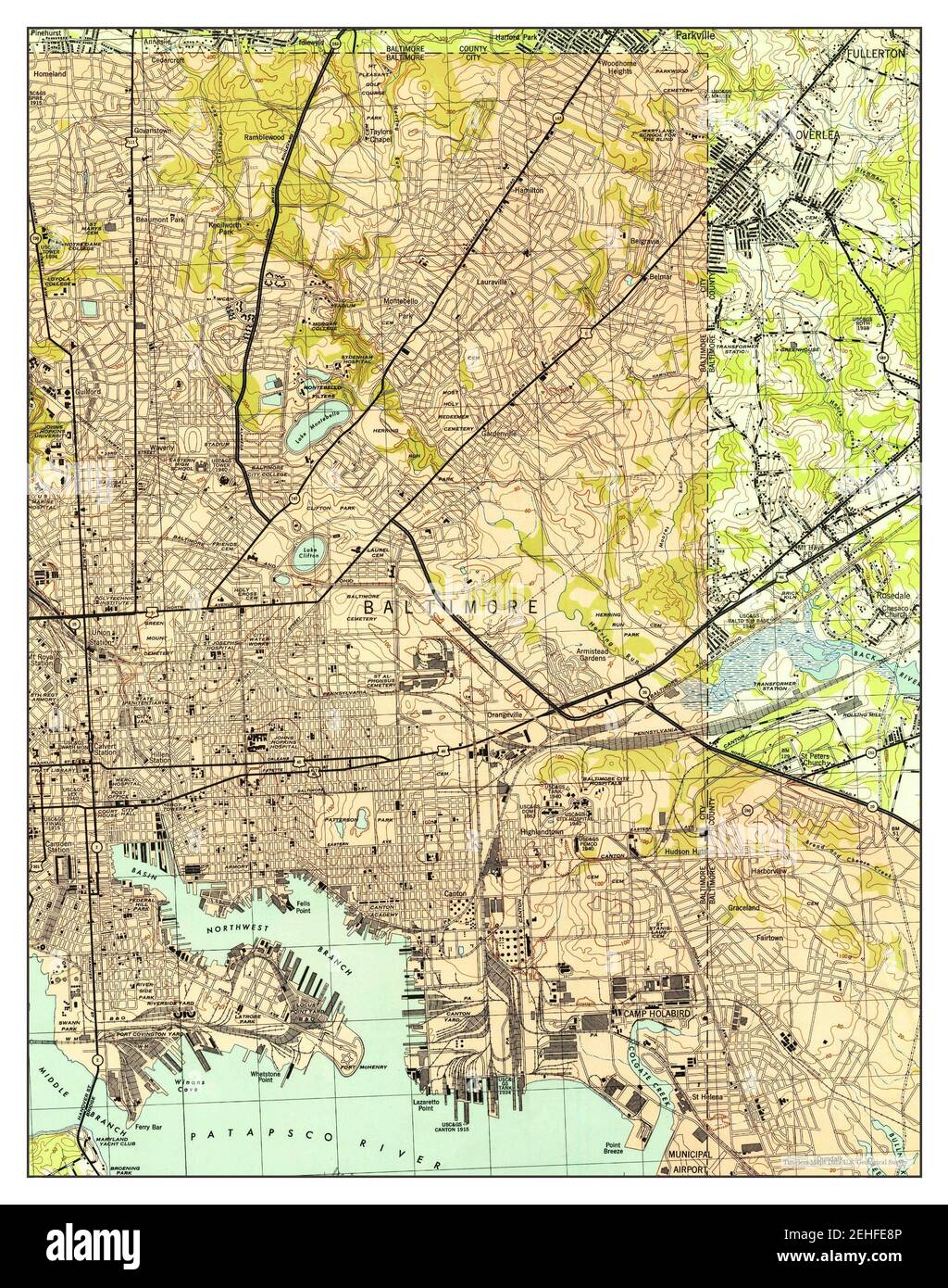 Baltimore East, Maryland, map 1953, 1:24000, United States of America ...