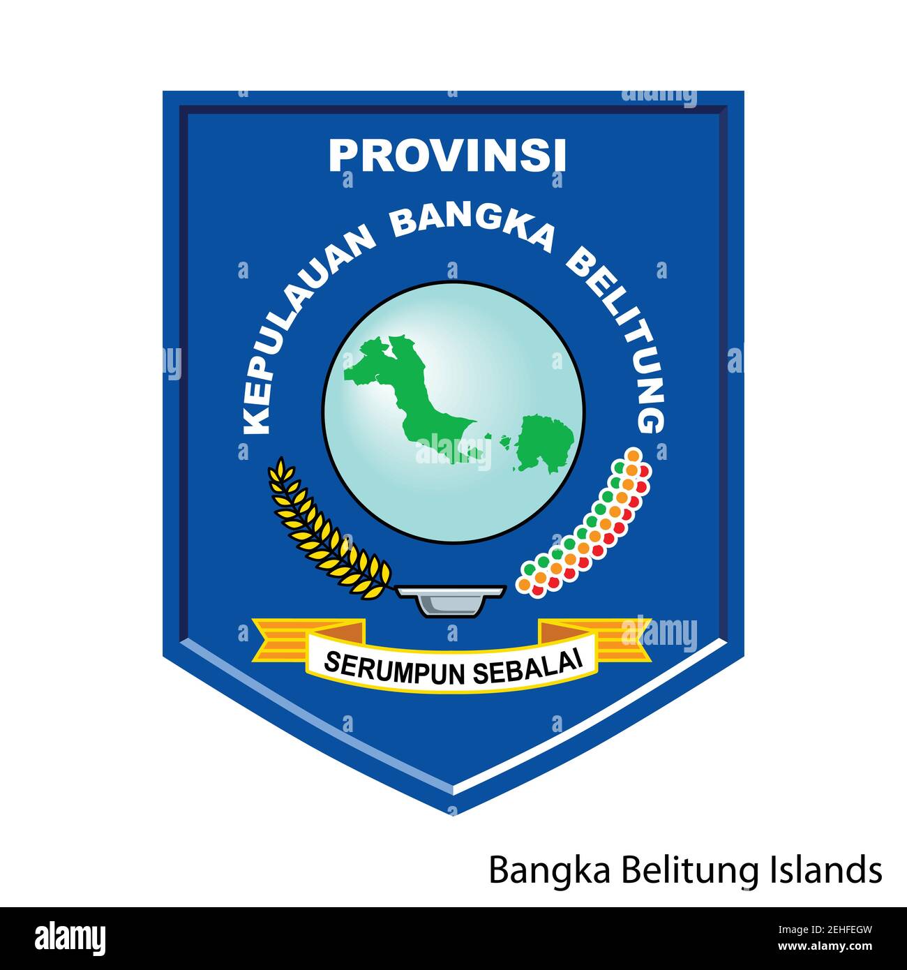 Coat of Arms of Bangka Belitung Islands is a Indonesian region. Vector ...