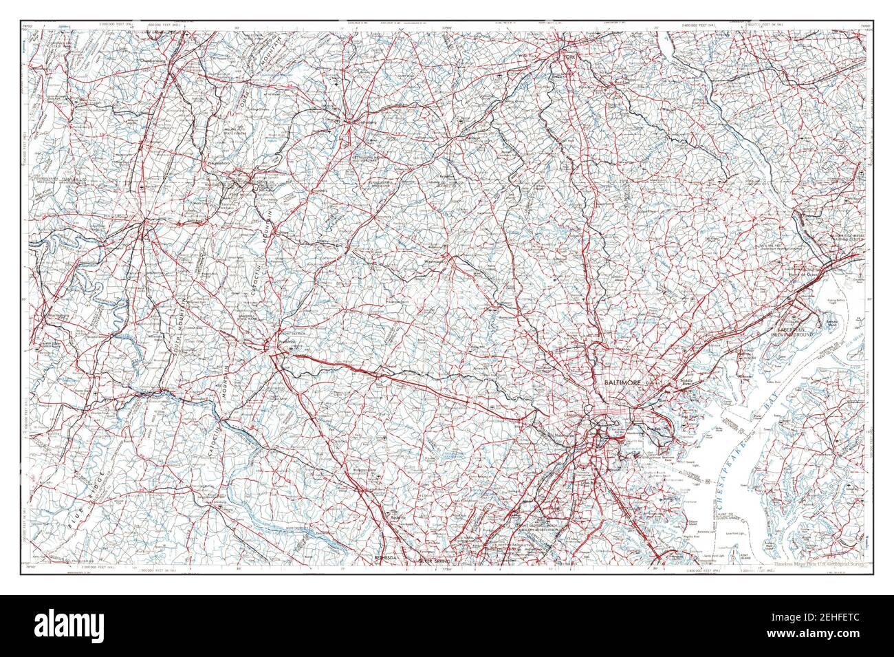 Baltimore, Maryland, map 1957, 1:250000, United States of America by ...